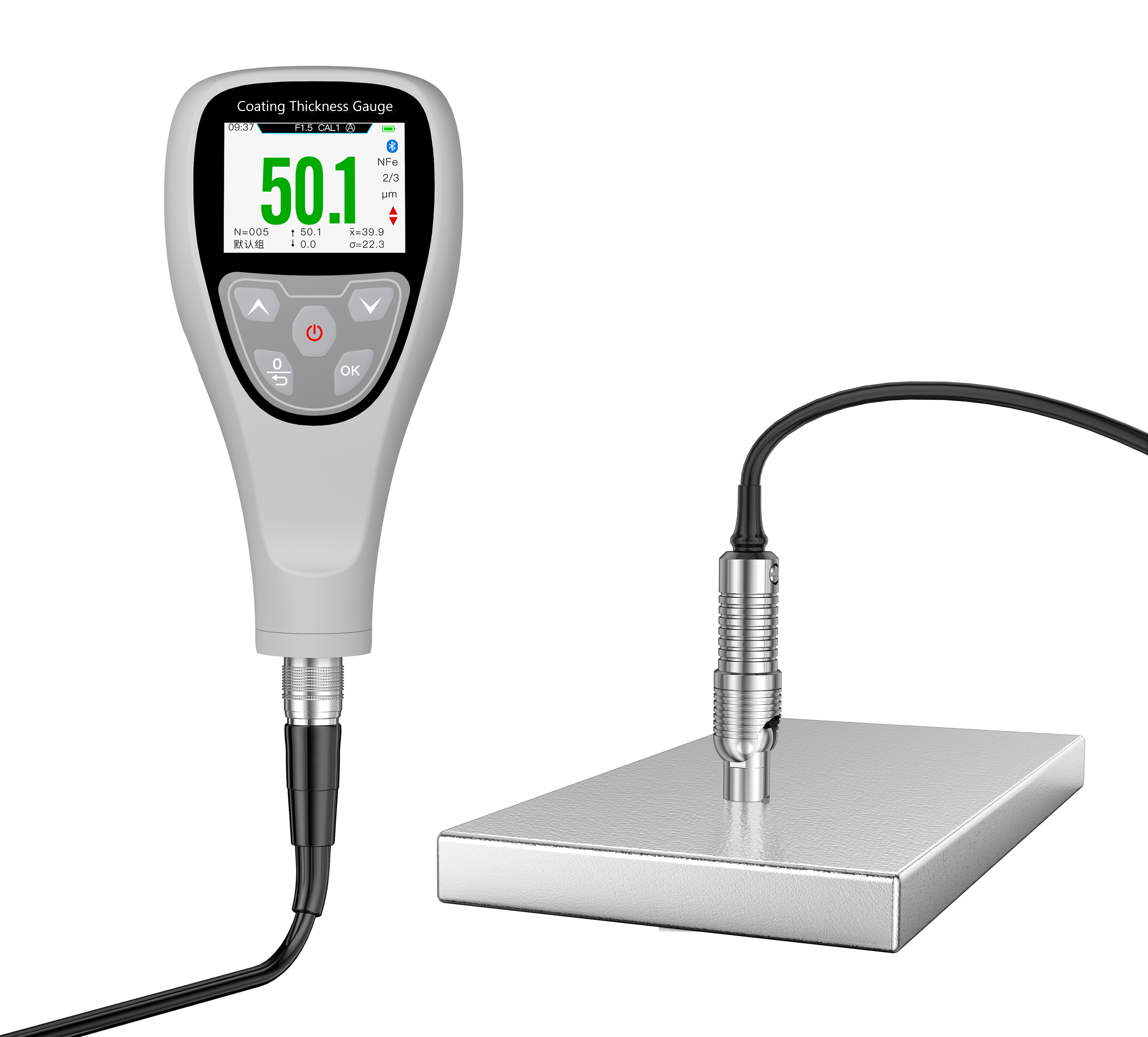 Pipe Surfaces Paint Gauge Thickness Meter With Rotating Probe For ...